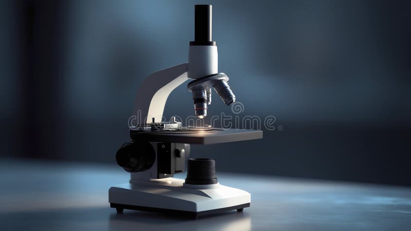 Modern Microscope with Elegant Lens Details and Lighting – Side View ...