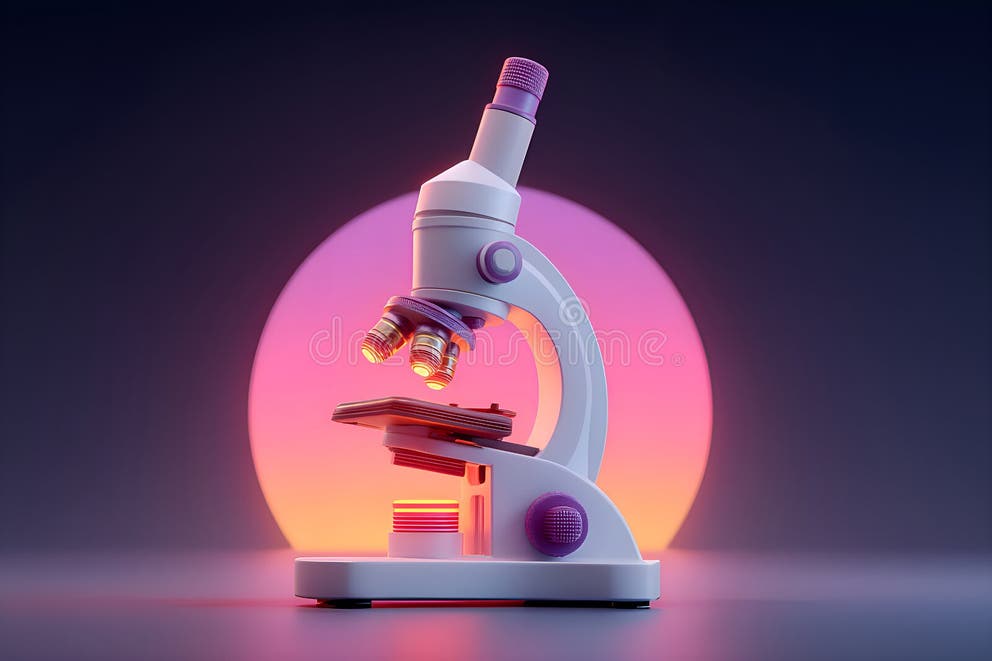 Modern Microscope Illuminated by a Colorful Gradient Light, Scientific ...