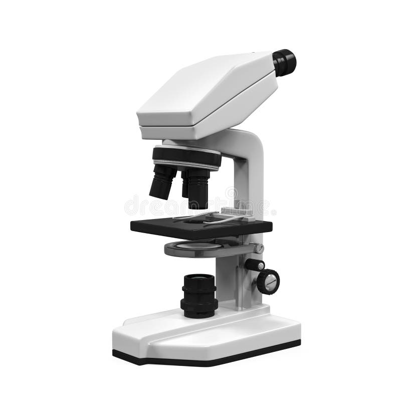 Microscope Isolated on White Background Stock Illustration ...