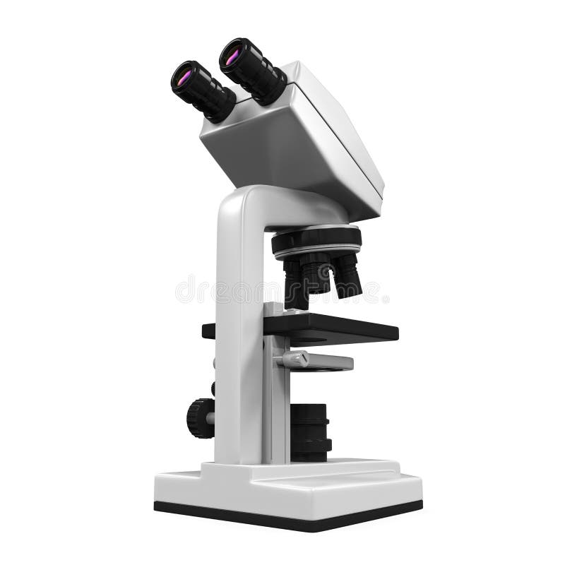 Microscope Isolated on White Background Stock Illustration ...