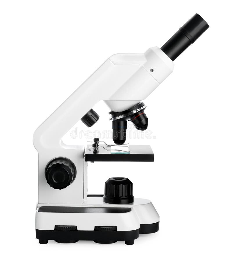 Modern Microscope Isolated on White. Medical Equipment Stock Image ...