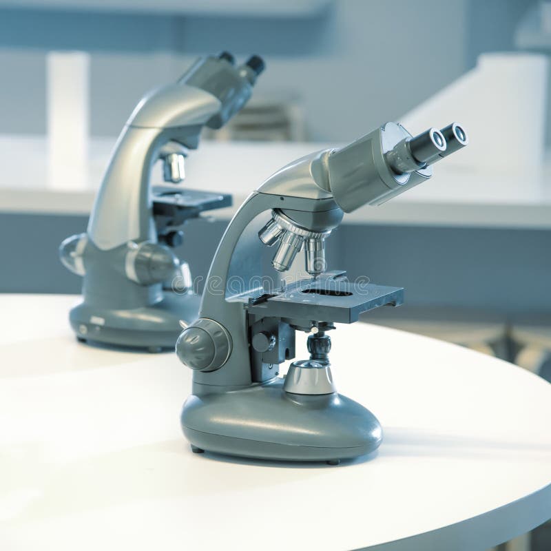 Modern microscope in a lab stock photo. Image of clinical - 29543896