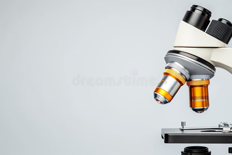 Modern Microscope with Light Gray Background Stock Illustration ...