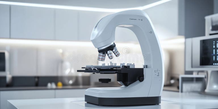 Modern Microscope in a Sleek Laboratory Setting. this Image Showcases ...