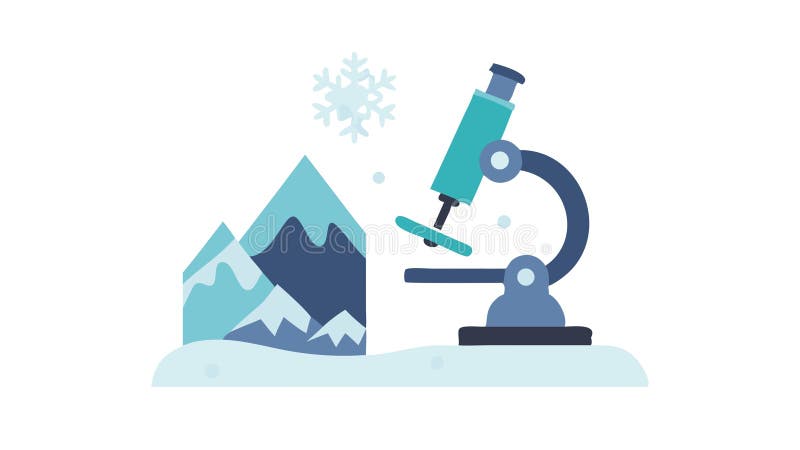 Modern Microscope with Snowflake Icon for Science Research, Vector Design Generative AI Stock ...