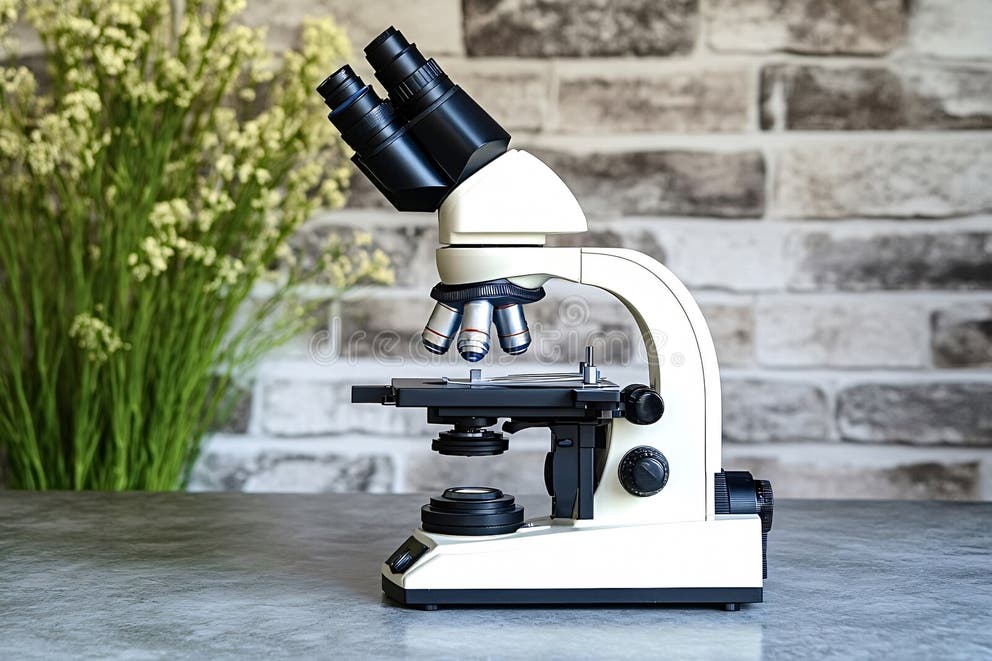 Modern Microscope Stands on Table, Ready for Scientific Research Stock Image - Image of ...