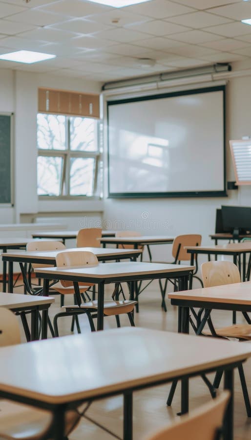 Modern Middle School Classroom Featuring Innovative Learning Tools in a ...