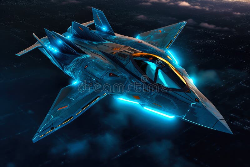 Modern Military Fighter Jet . Ai Generative Stock Illustration ...
