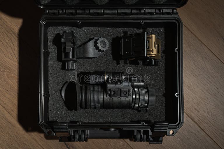 Modern Military Night Vision Kit and Accessories Presented in a ...