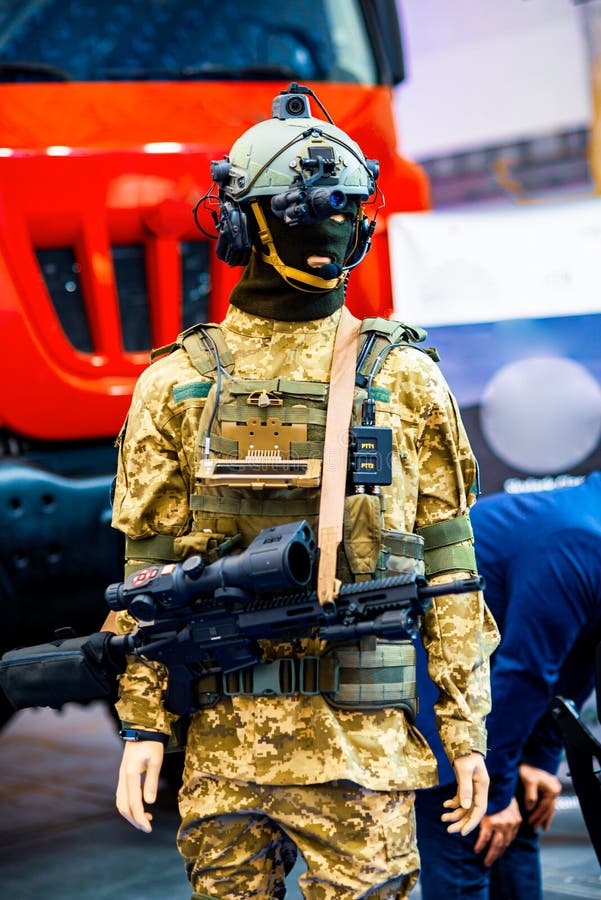 Modern Military Uniform with Weapons Stock Image - Image of shot ...