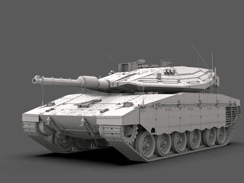 Modern Military War Tank - Model - White Stock Illustration ...
