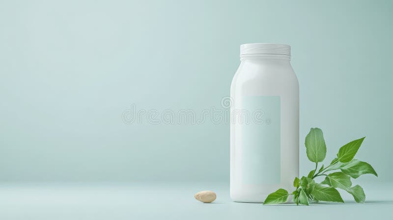 Modern Milk Packaging Mockup with Artistic Fresh Green Elements Stock ...
