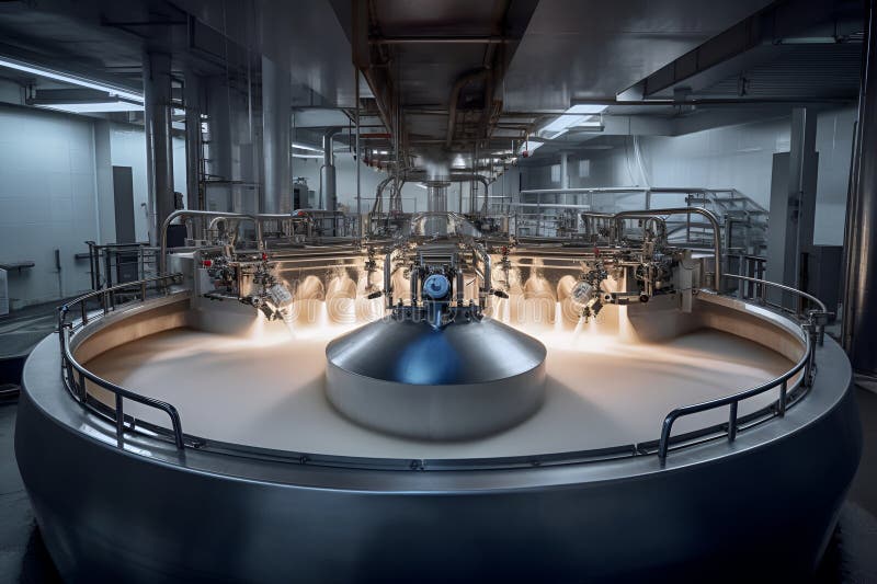 Modern Milk Processing Facility Stock Illustration - Illustration of ...