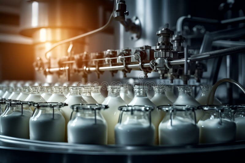 Modern Milk Processing Facility Stock Illustration - Illustration of ...