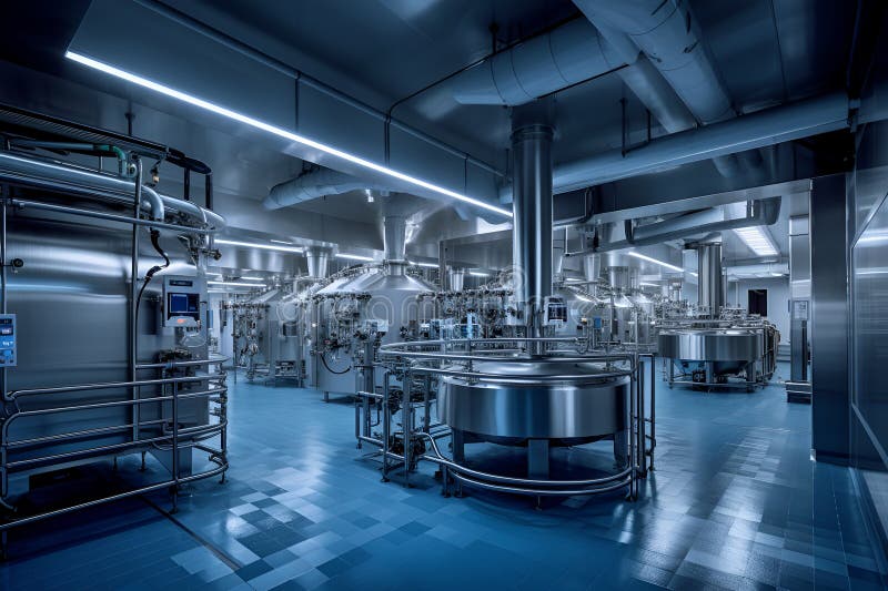 Modern Milk Processing Facility Stock Illustration - Illustration of ...