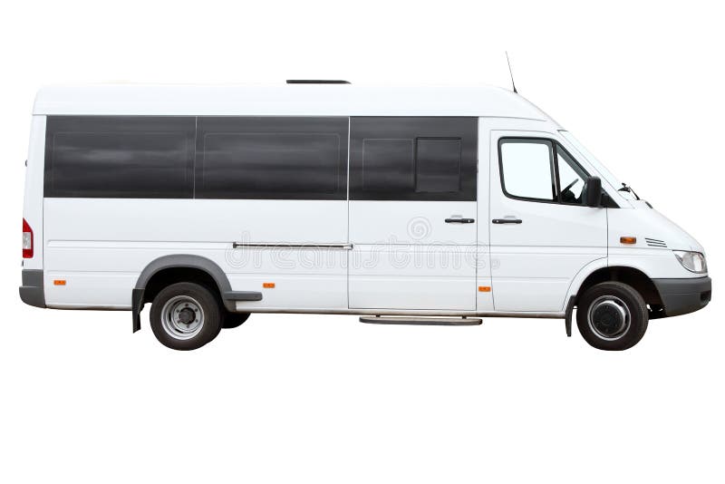 Vit minibuss arkivfoto. Bild av isolerat, över, kompakt - 81778828