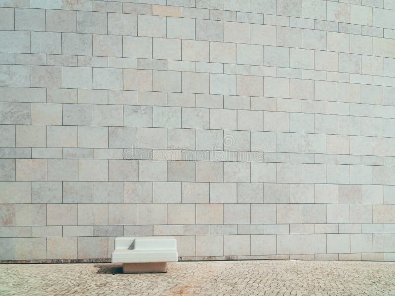 Modern Minimal Architecture of Wall Stone Bench Stock Image - Image of ...