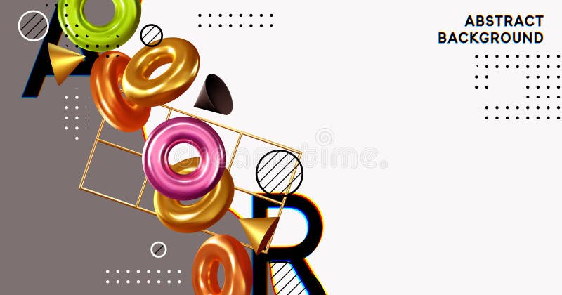 Modern Minimal Design with Realistic 3d Render Objects. Abstract ...