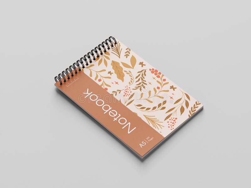 Modern Minimal Floral Spiral Notepad Template Stock Vector ...