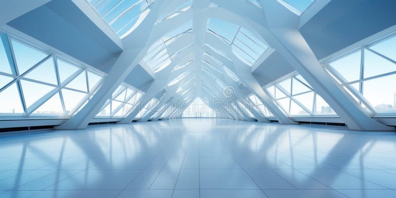 Modern Minimal Futuristic Light Corridor Interior. Generative AI Stock ...