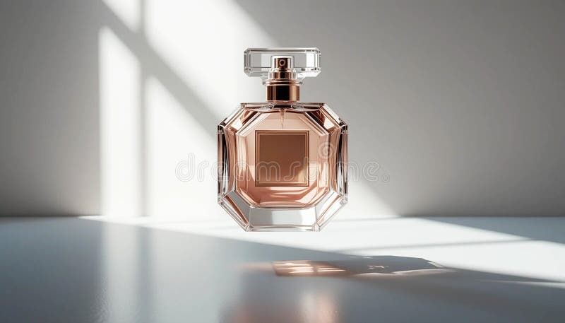 Modern Minimal Perfume Bottle of Crystal & Rose Gold Floating Aesthetic ...