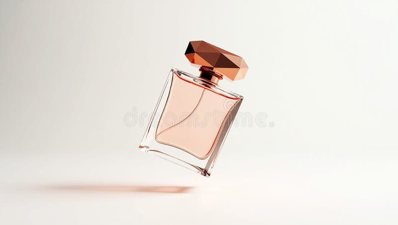 Modern Minimal Perfume Bottle of Crystal & Rose Gold Floating Aesthetic ...