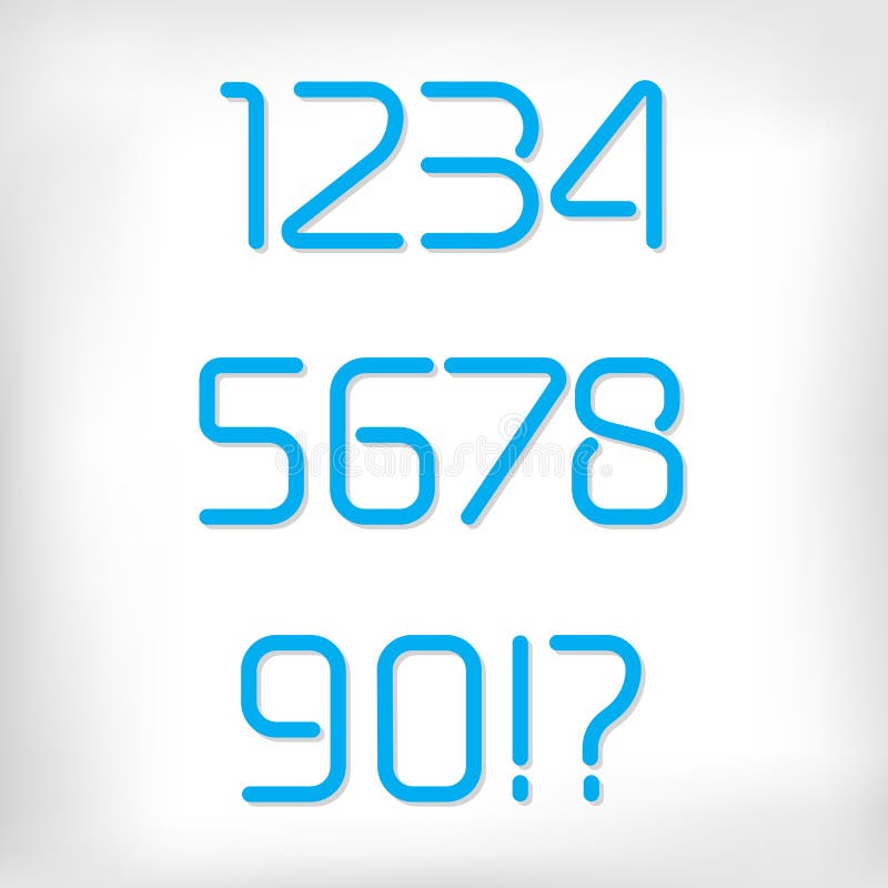 Modern Minimal Rounded Font Alphabet Numbers Set. Stock Illustration ...