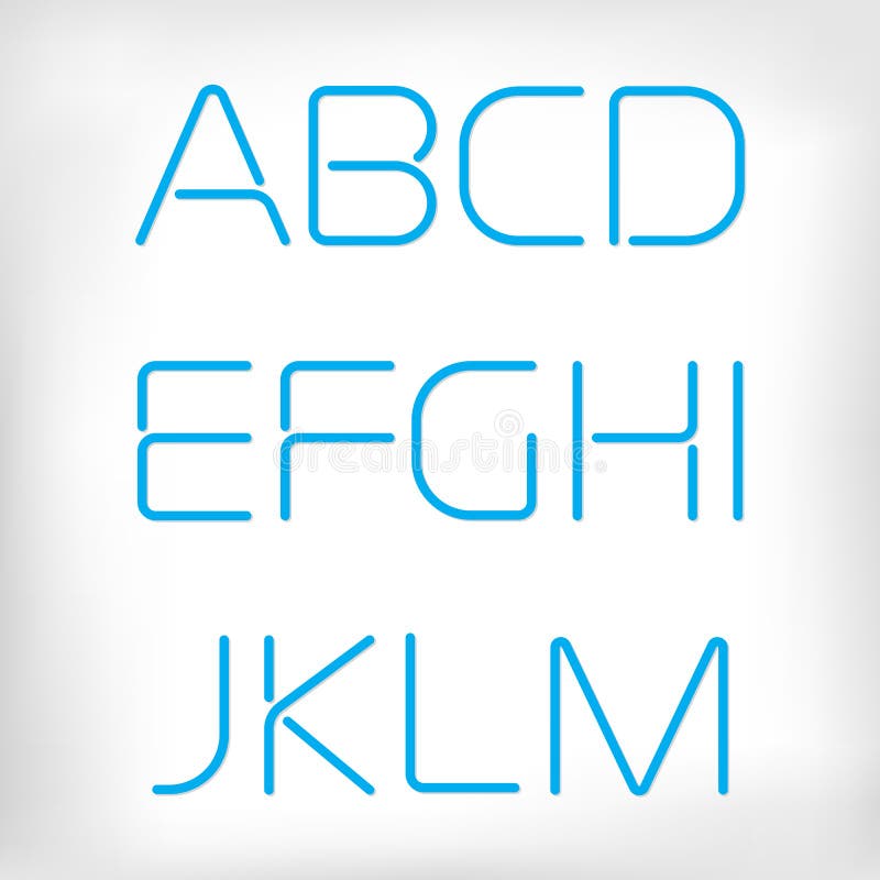 Modern Minimal Rounded Font Alphabet Set. Stock Illustration ...