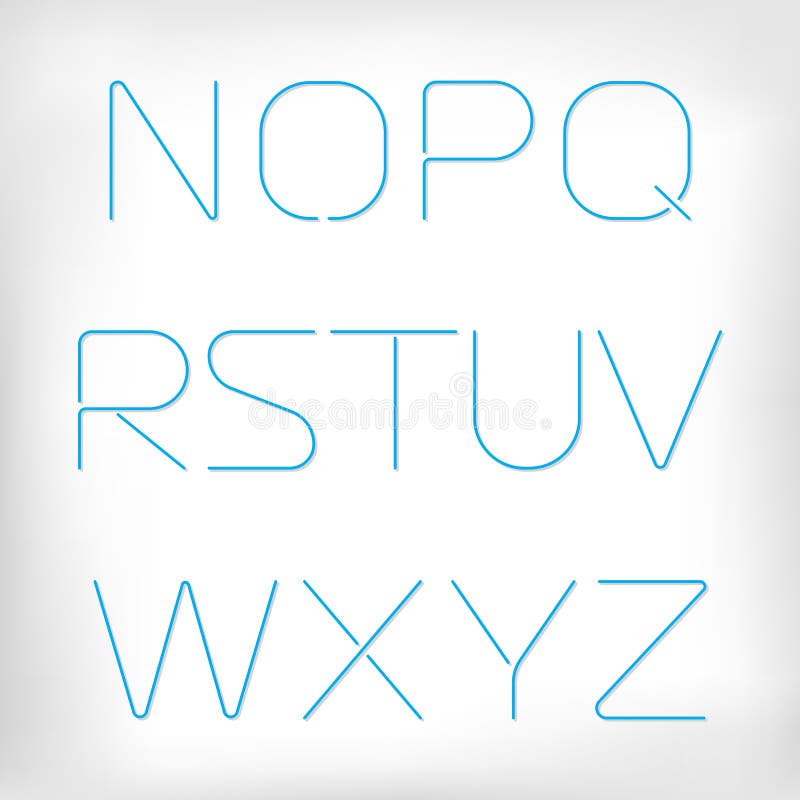 Modern Minimal Rounded Font Alphabet Set. Stock Illustration ...