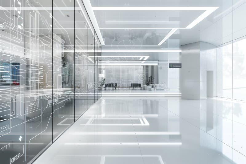 Modern Minimal Smart Office with Virtual Reality Workstations and ...