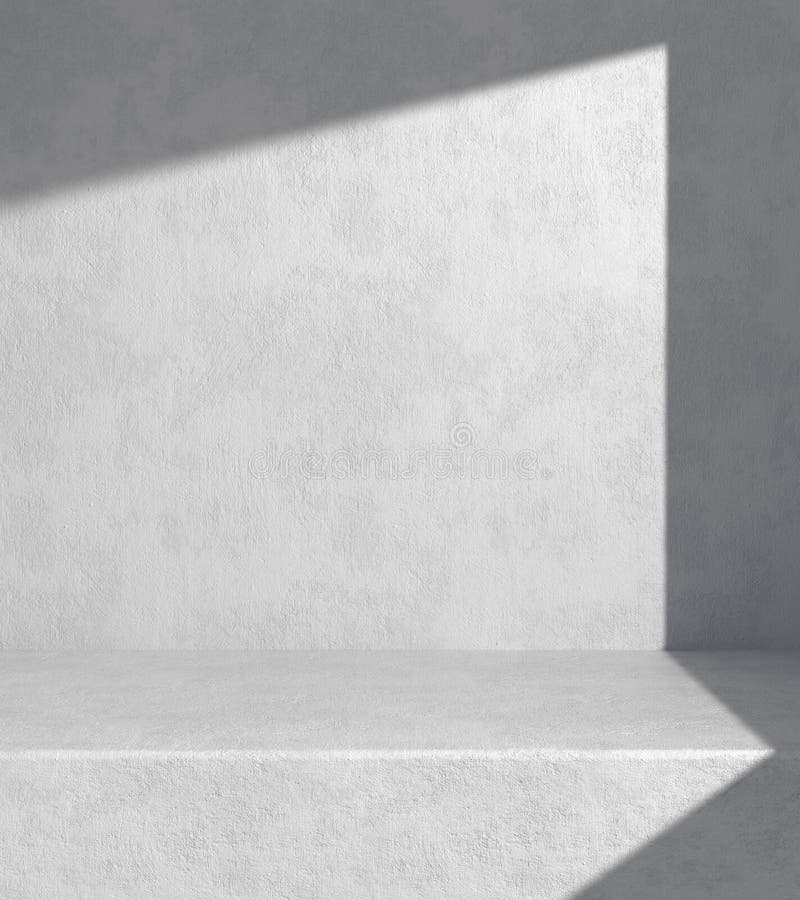 Modern Minimal Space for Show Product with Sunshade on Concrete Wall ...