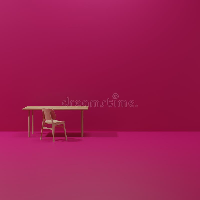 Modern Minimal Table Set with Chairs. Mock Up Minimal Interior Design ...