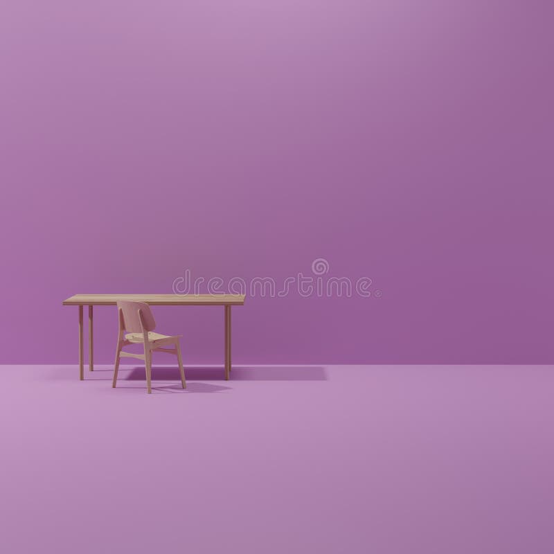 Modern Minimal Table Set with Chairs. Mock Up Minimal Interior Design ...