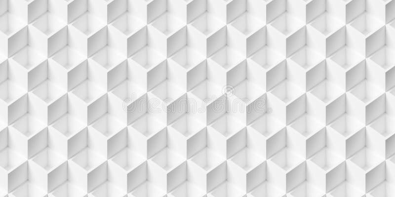 Modern Minimal White Hollow Cubes or Blocks Steps Geometry Pattern ...