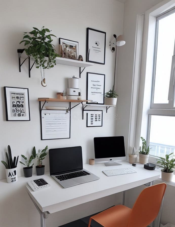 Modern Minimal Workspace Dorm,generative Ai Stock Illustration ...