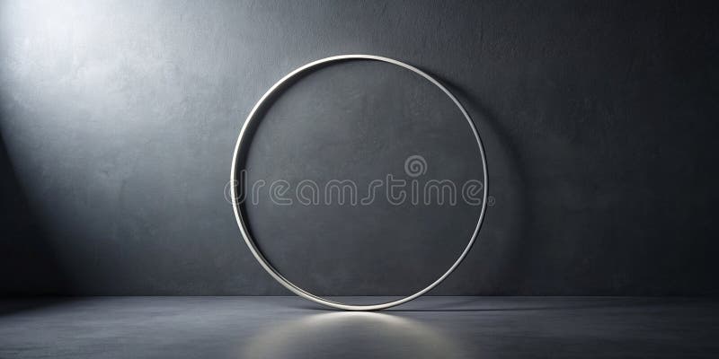 Modern Minimalism a Floating Circle on a Sleek Charcoal Grey Solid ...