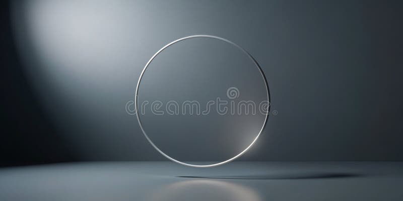 Modern Minimalism a Floating Circle on a Sleek Charcoal Grey Solid ...