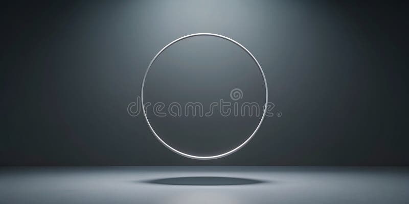 Modern Minimalism a Floating Circle on a Sleek Charcoal Grey Solid ...