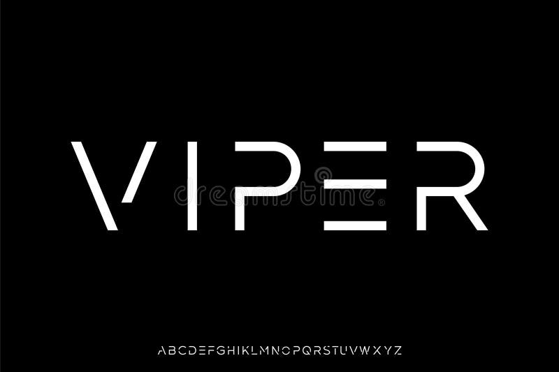 Modern Minimalist Alphabet Display Font Vector. Viper Futuristic ...