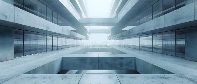 Modern Minimalist Architectural Symmetry with Ample Space. Concept ...