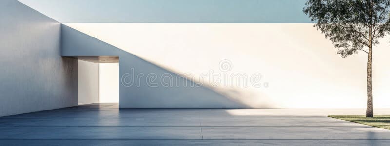 Modern Minimalist Architecture with Clean Lines and Subtle Shadows in a ...