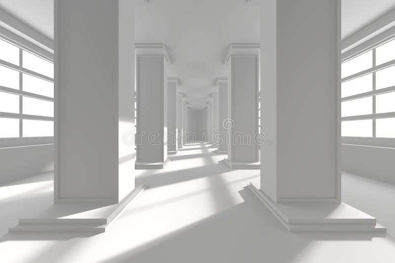 Modern Minimalist Architecture with Geometric Columns and Natural ...