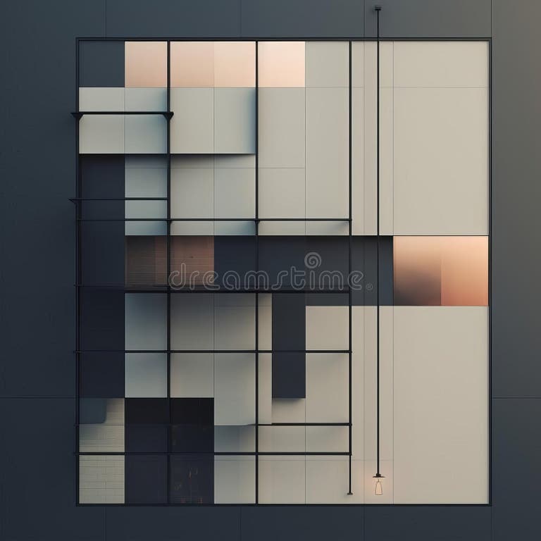 Modern Minimalist Architecture with Geometric Grid Design Elements ...