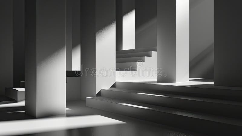 Modern Minimalist Architecture with Light and Shadow. Stock ...