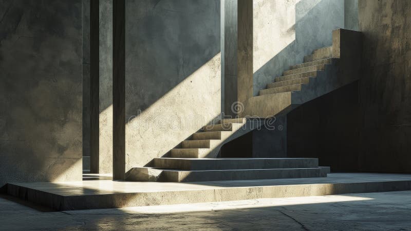 Modern Minimalist Architecture with Light and Shadow. Stock Photo ...