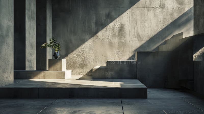 Modern Minimalist Architecture with Light and Shadow. Stock Photo ...