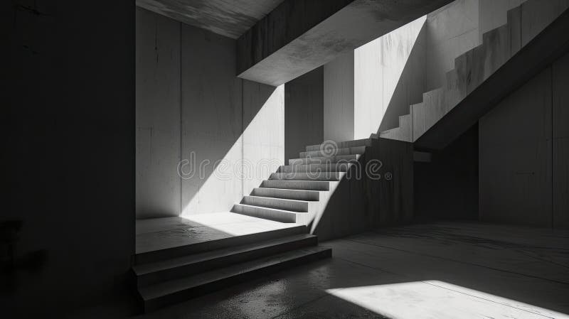 Modern Minimalist Architecture with Light and Shadow. Stock ...