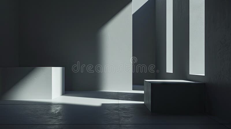 Modern Minimalist Architecture with Light and Shadow. Stock ...