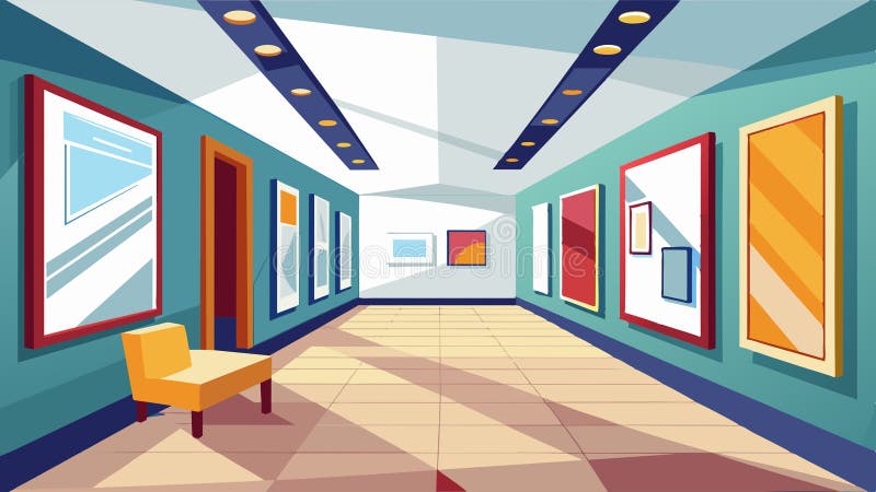 Modern Minimalist Art Gallery Interior, Clean White Space with Empty ...