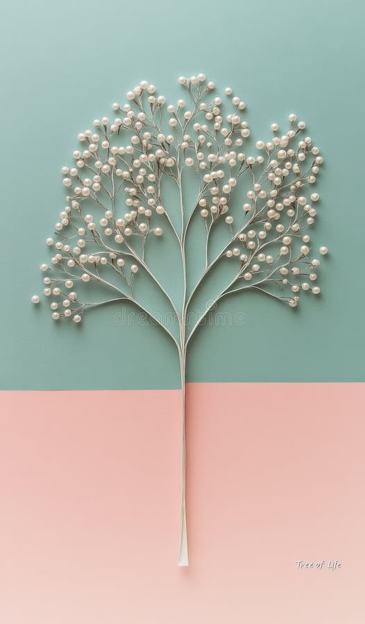 Modern Minimalist Tree of Life Art with Paper Craft Design Stock Image ...